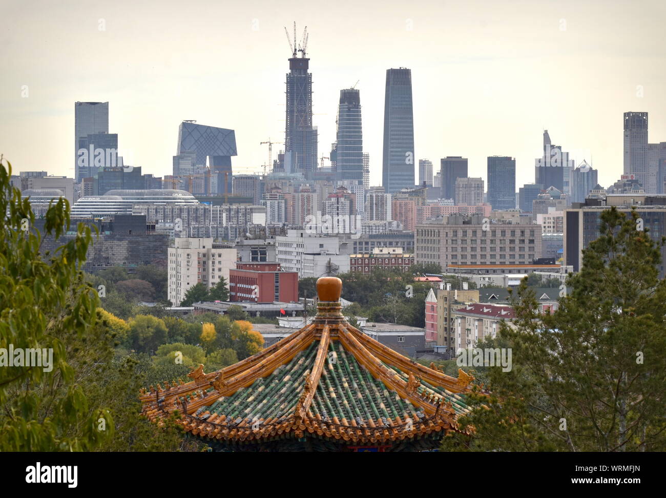 Beijing modern city skyline and rapid urban growth and development seen ...