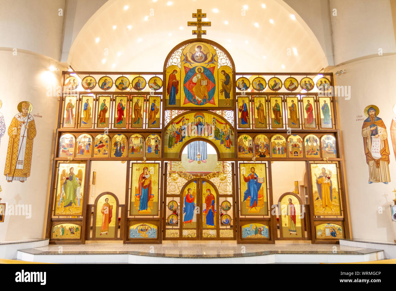 The Iconostasis in the Greek Catholic church of Saint Elijah Stock Photo - Alamy
