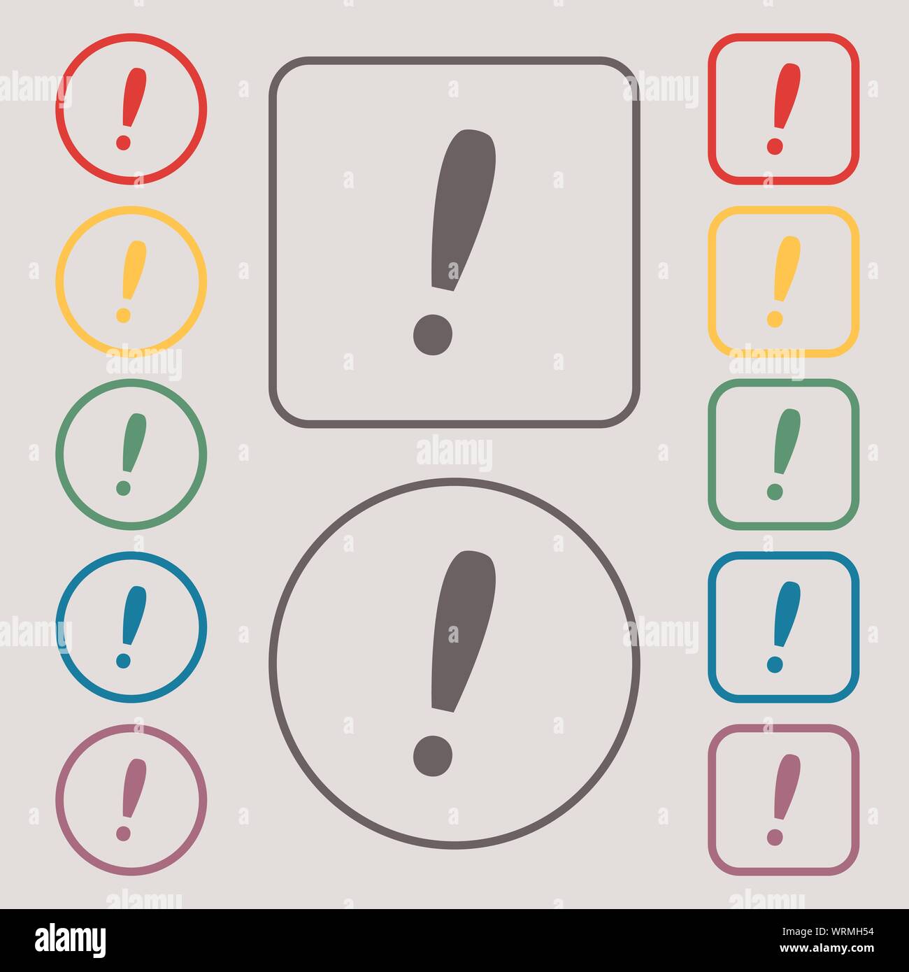 Exclamation mark sign icon. Attention speech bubble symbol. Symbols on ...