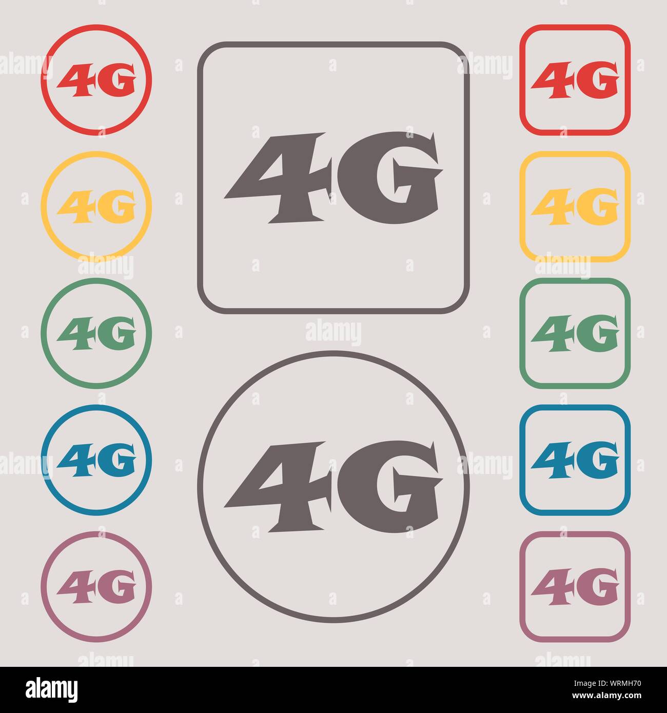4G sign icon. Mobile telecommunications technology symbol. Symbols on ...