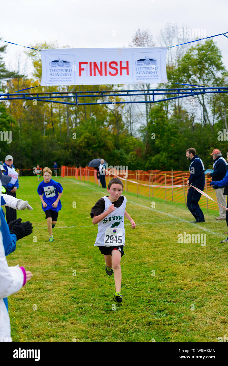 Middle school boys running the 24th annual Thetford Academy Woods Trail ...