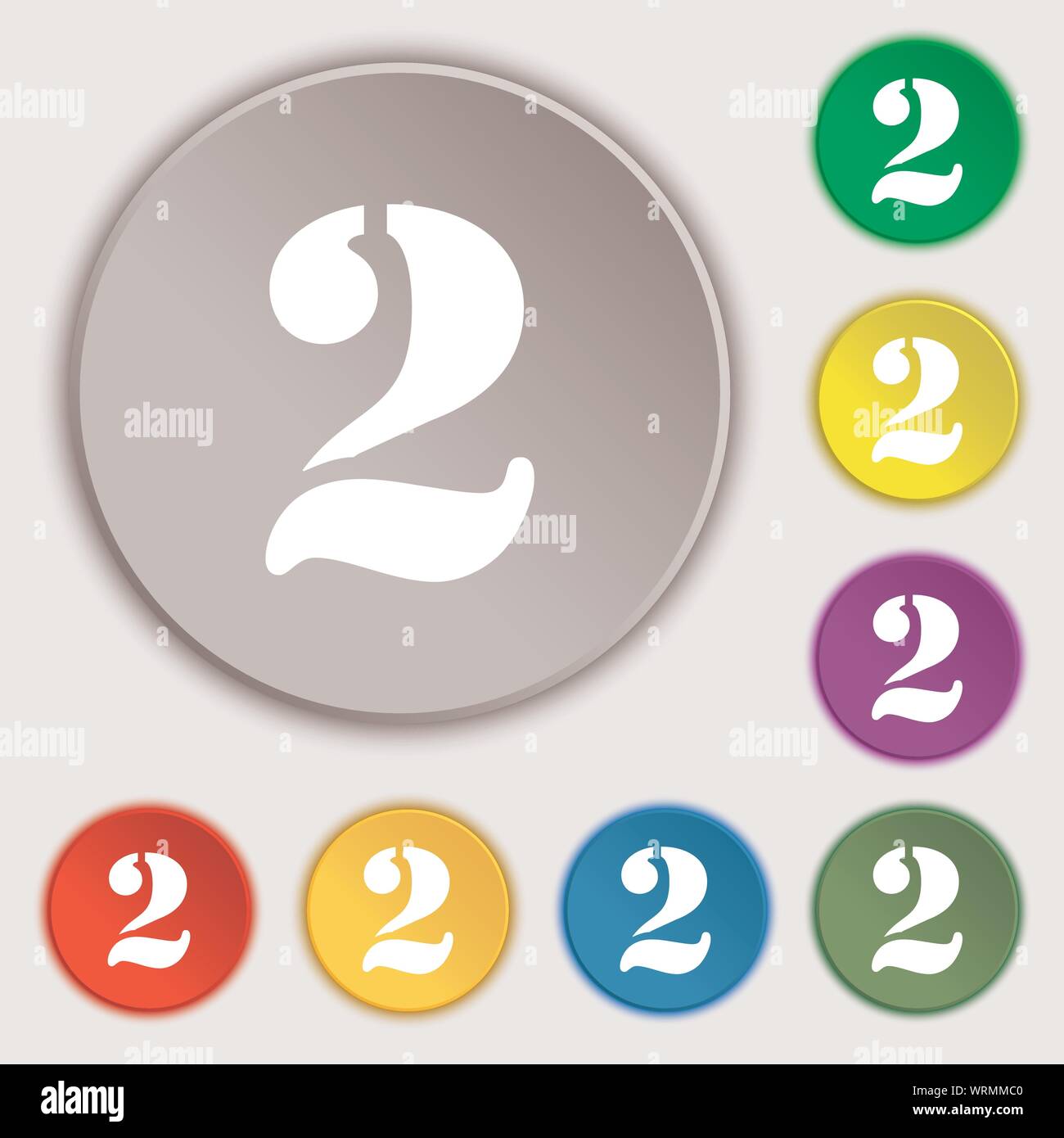 Second place award sign. Winner symbol. Step two. Symbols on eight flat ...