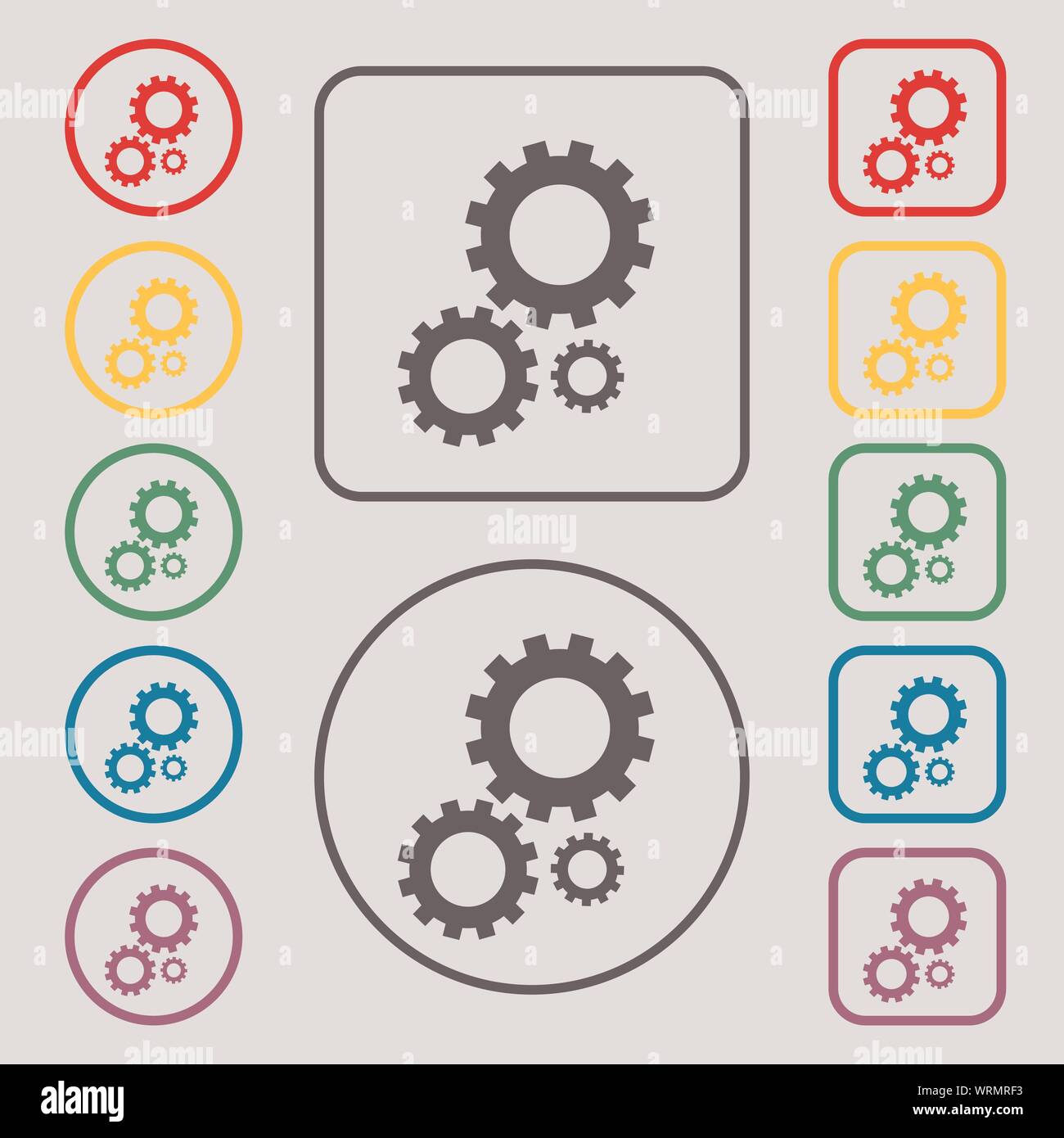 Cog settings sign icon. Cogwheel gear mechanism symbol. Symbols on the ...