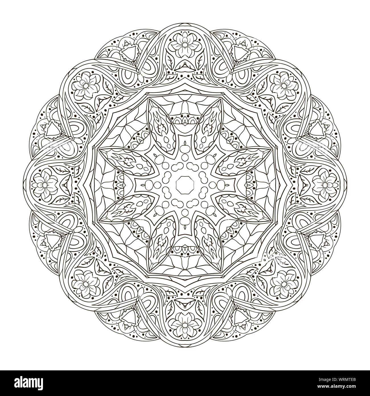 Oriental pattern. Traditional round ornament. Mandala. Turkey, Egypt ...