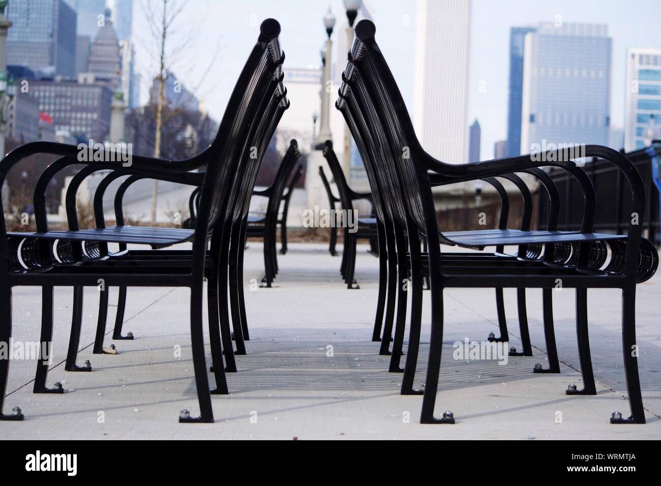 Walkway with benches hi-res stock photography and images - Alamy