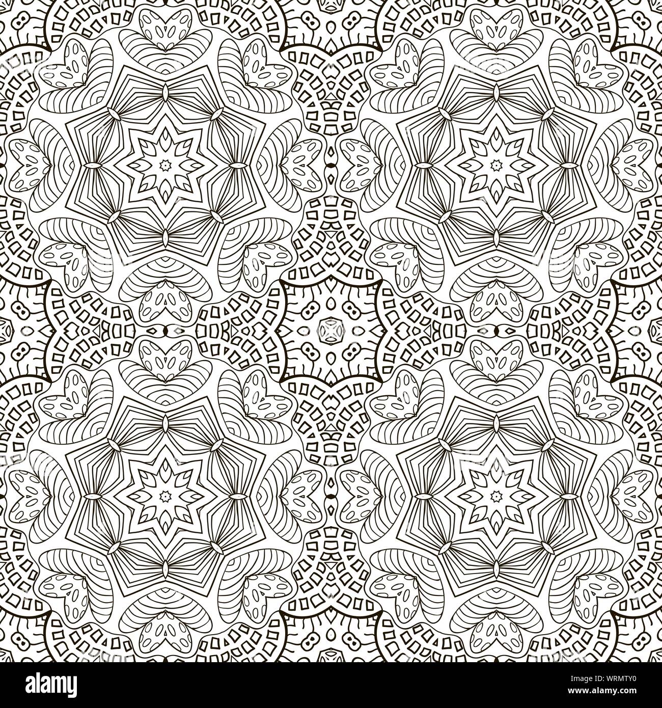 Seamless doodle pattern. Ethnic motives. Coloring Stock Vector Image ...