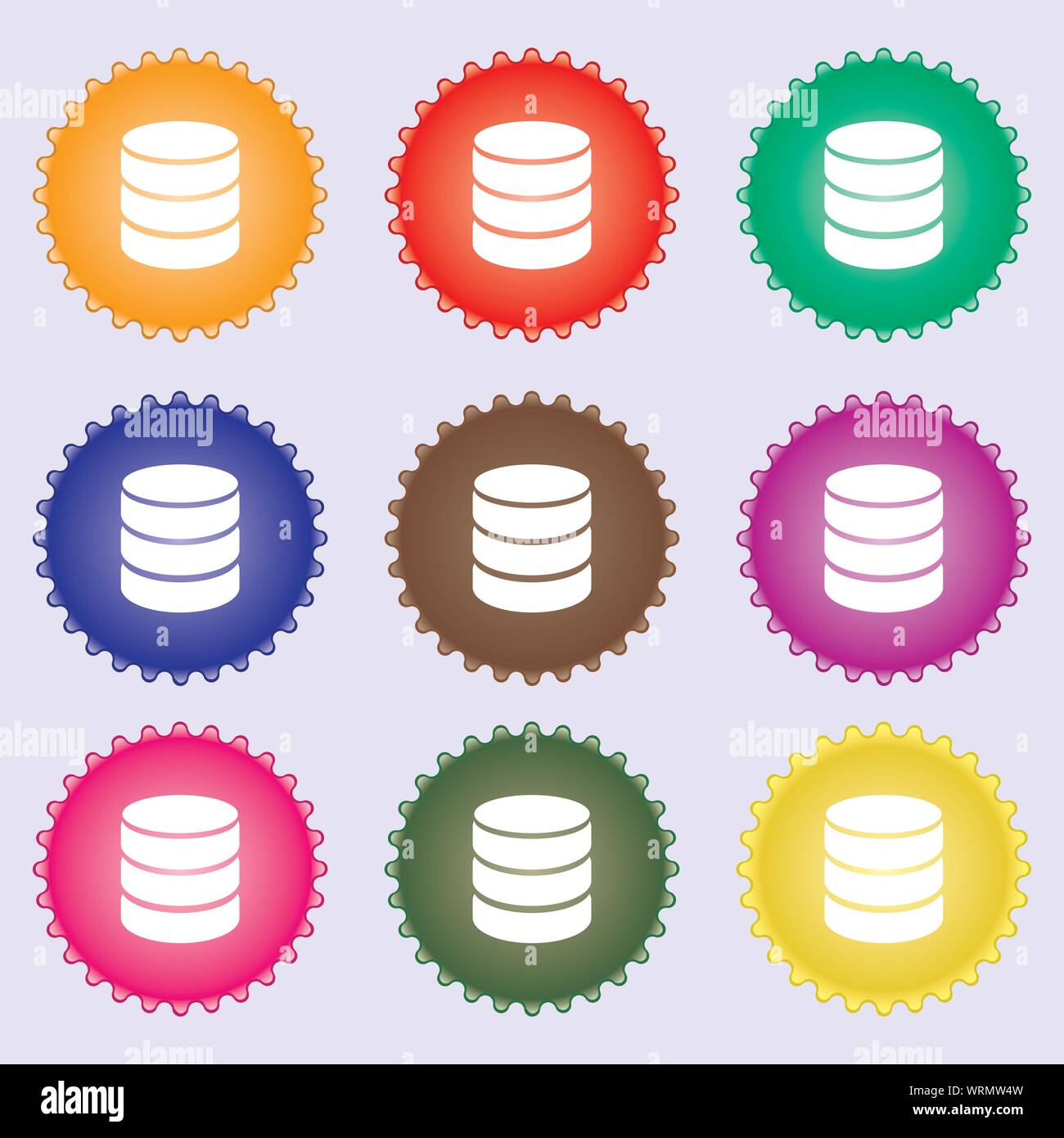 Hard disk and database sign icon. flash drive stick symbol. A set of ...