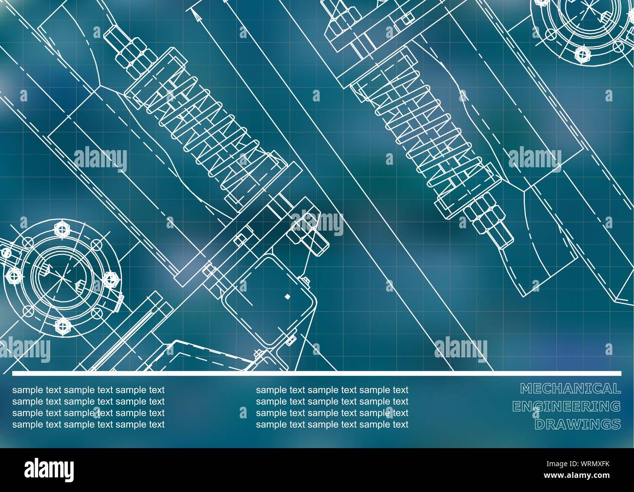 Mechanical engineering drawings. Background for inscription. Corporate ...