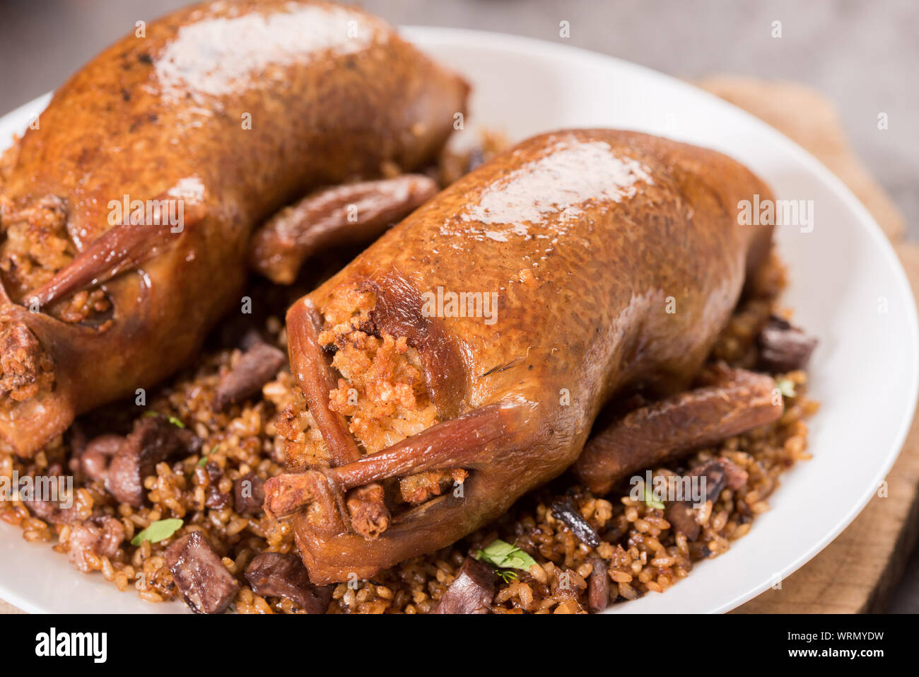 Oriental Roasted Hamam Meal with Mahshy and stuffed food Stock Photo ...