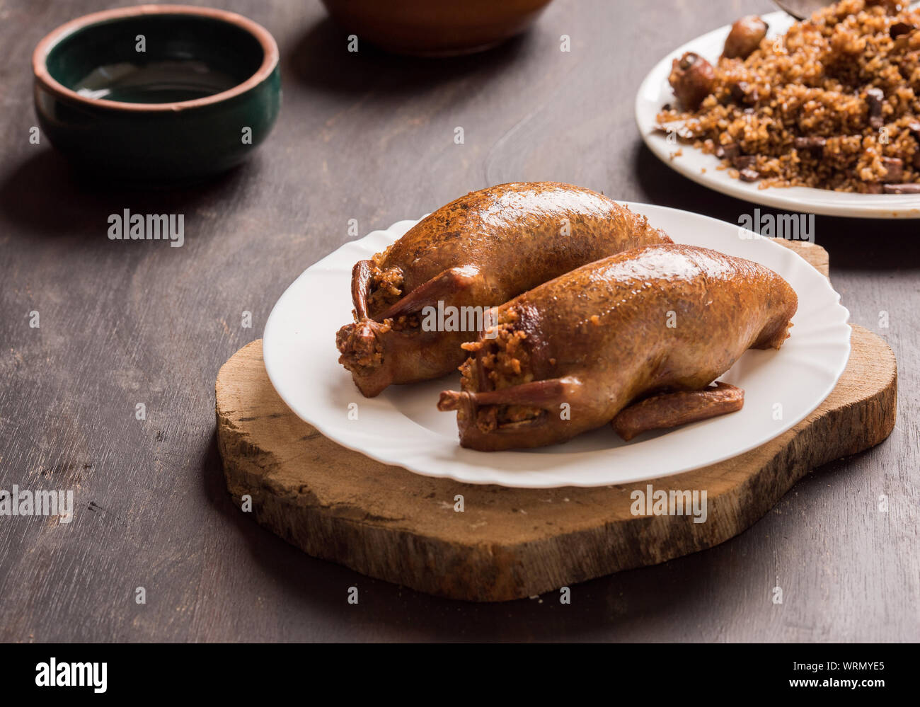 Oriental Roasted Hamam Meal with Mahshy and stuffed food Stock Photo ...