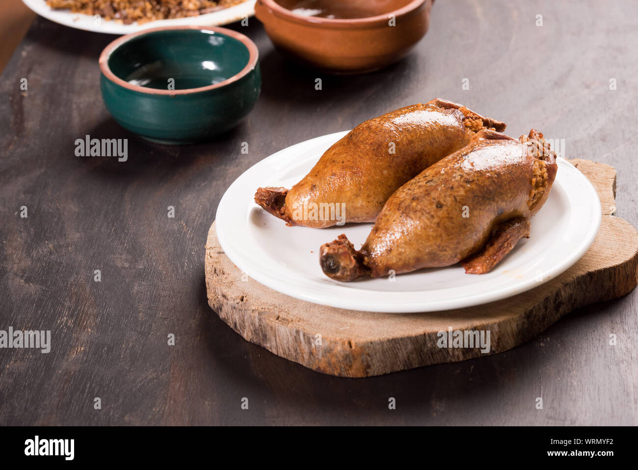 Oriental Roasted Hamam Meal with Mahshy and stuffed food Stock Photo ...