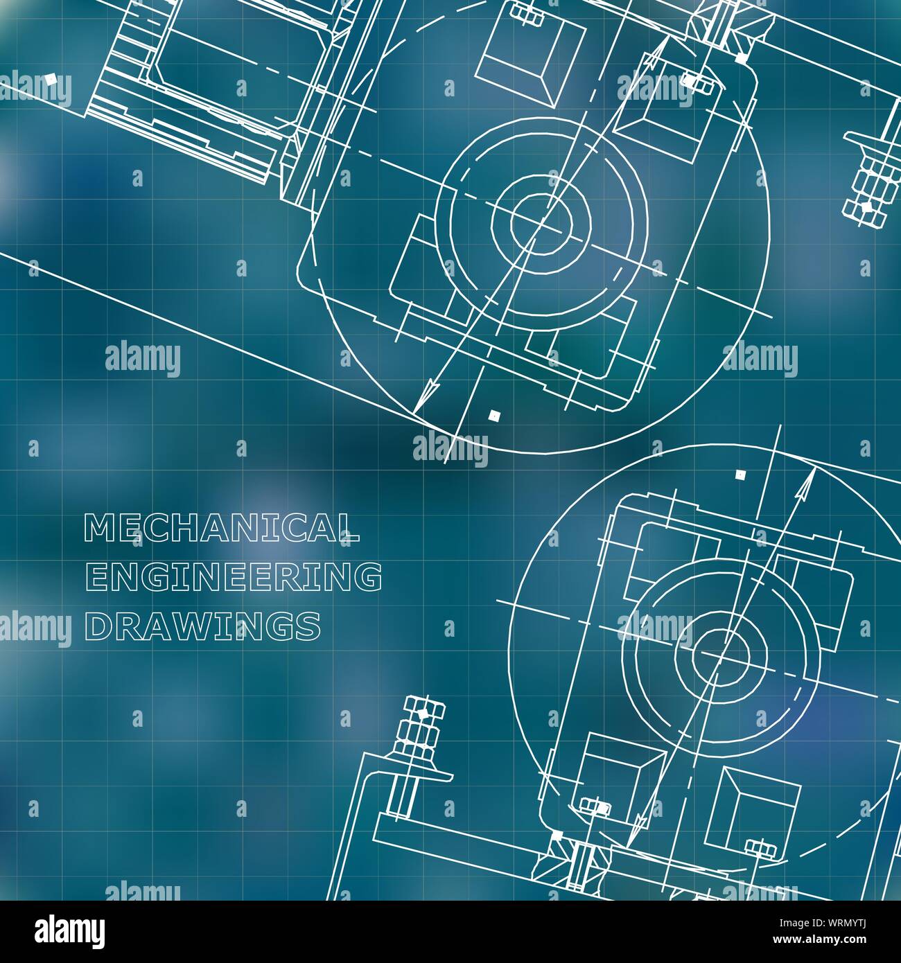 Mechanical engineering the drawing. Technical illustrations. The ...
