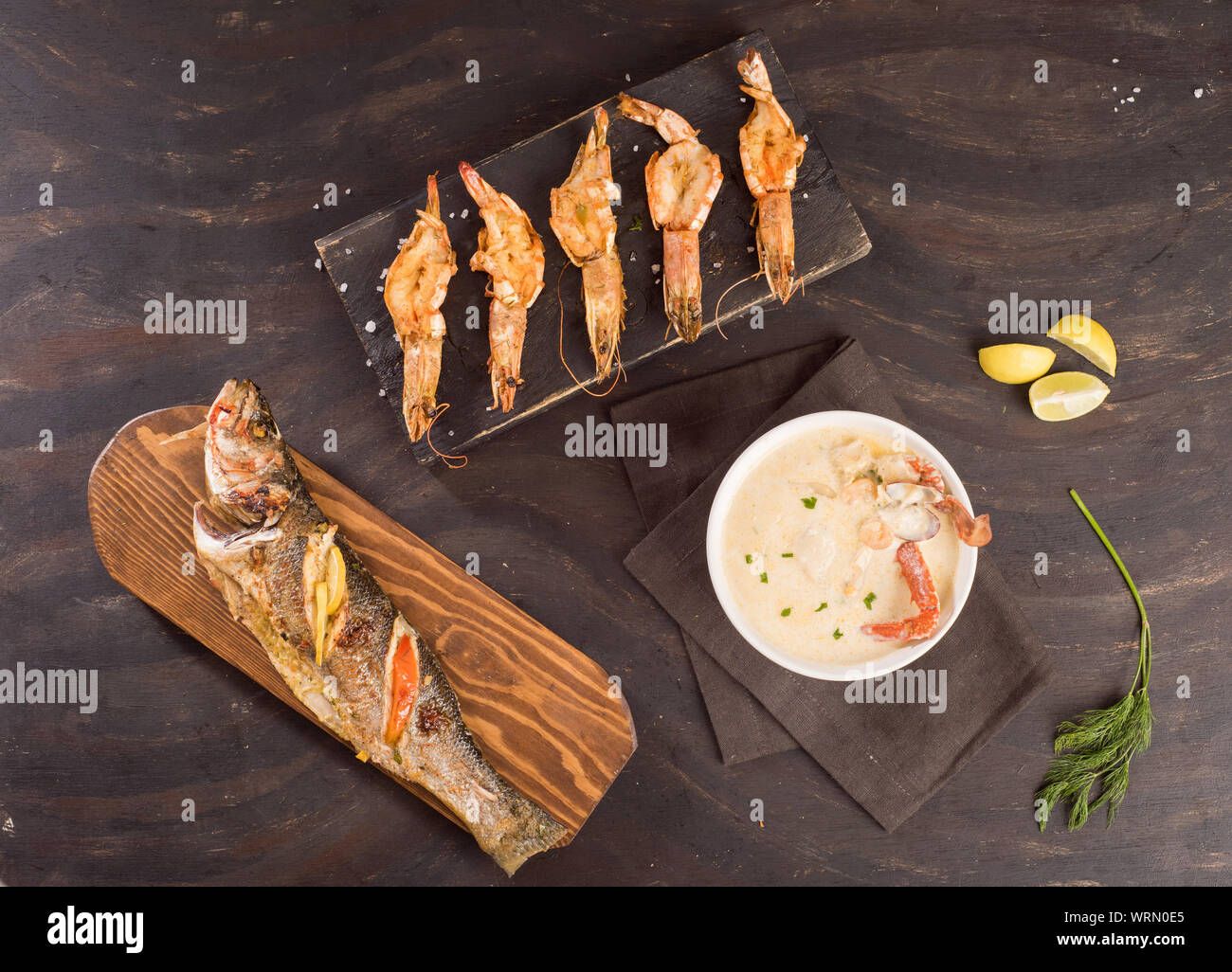 Oriental Food , Shrimp and Kofta and kabab on Styled platter Stock ...