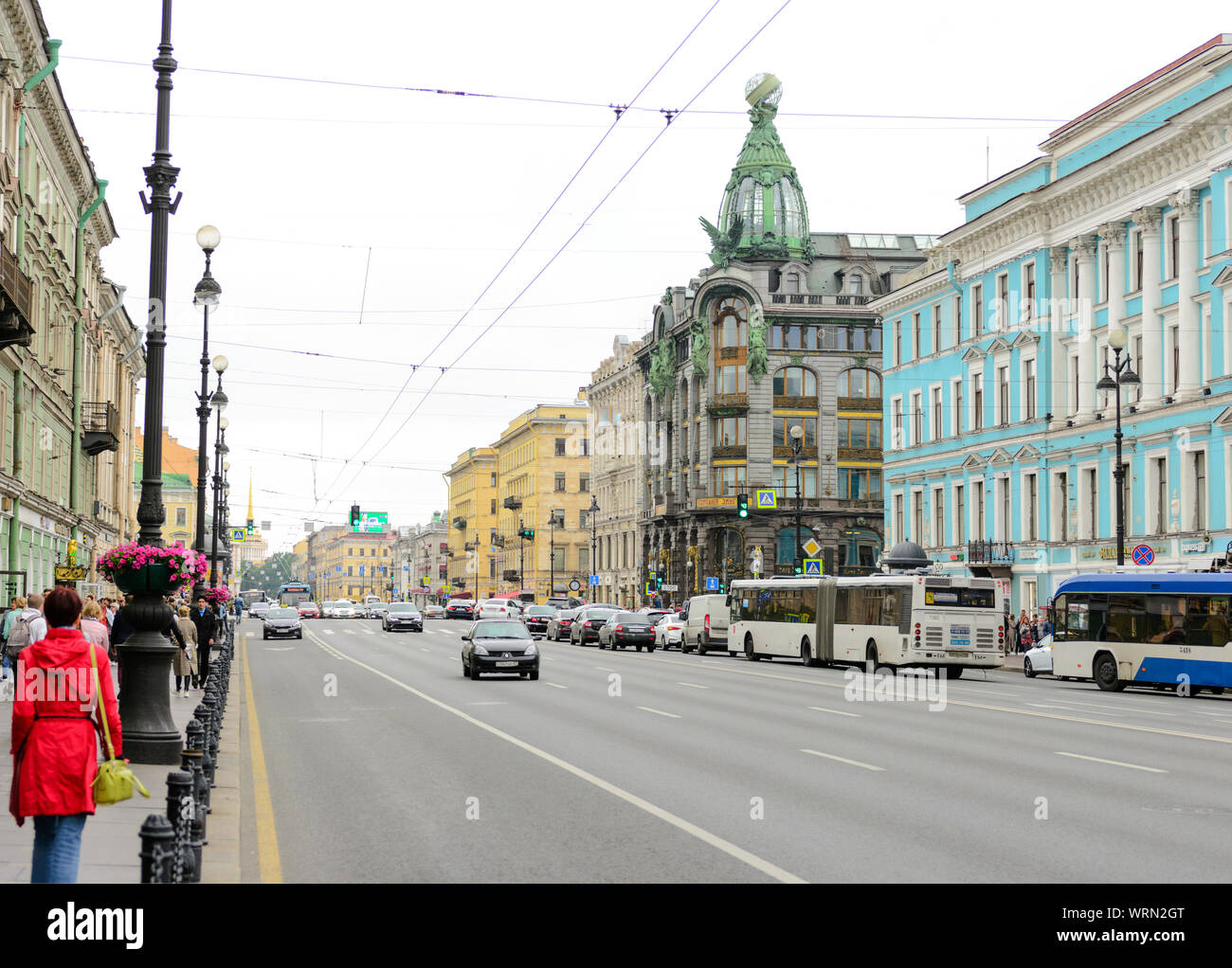 Saint Petersburg, Russia, august 2019. Street view of the famous Nevsky ...