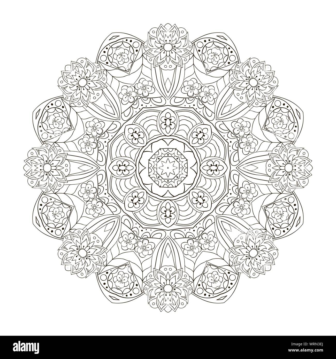 Mandala. Oriental pattern. Traditional round ornament. Turkey, Egypt ...