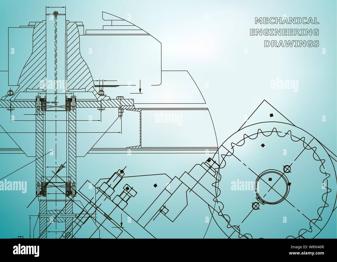Engineering backgrounds. Mechanical engineering drawings. Cover ...