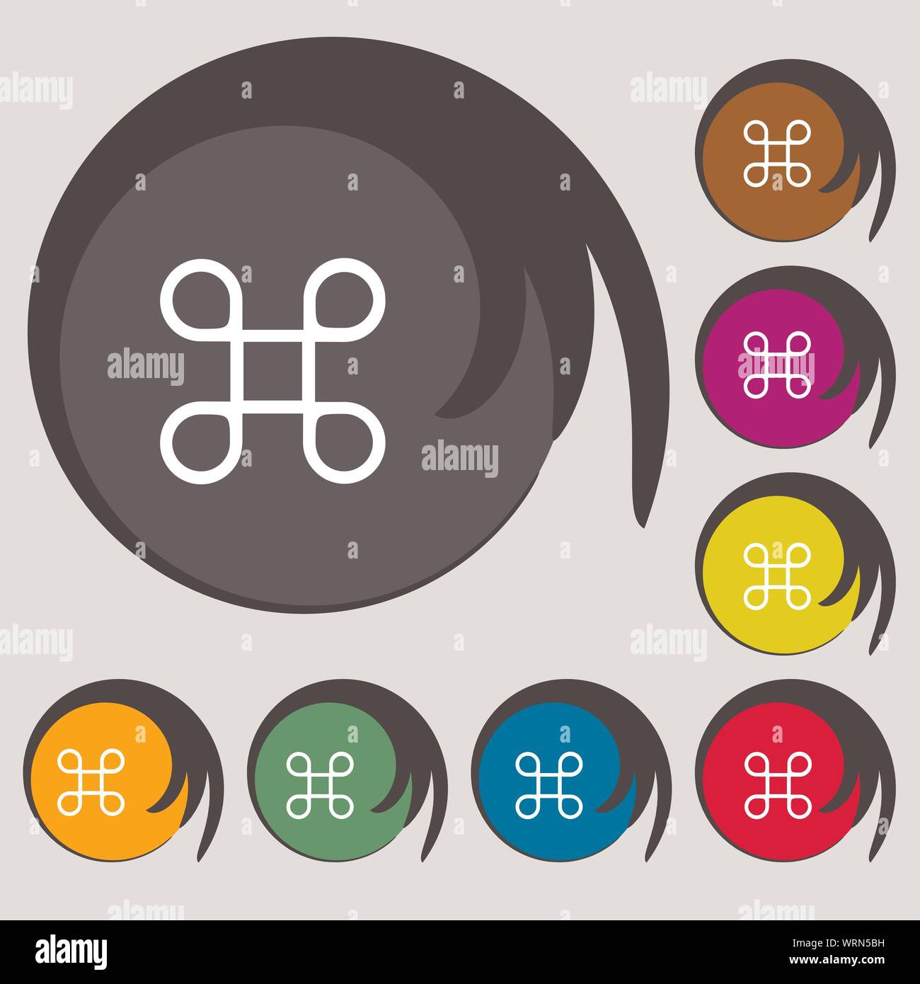 Keyboard Maestro icon. Symbols on eight colored buttons. Vector Stock ...