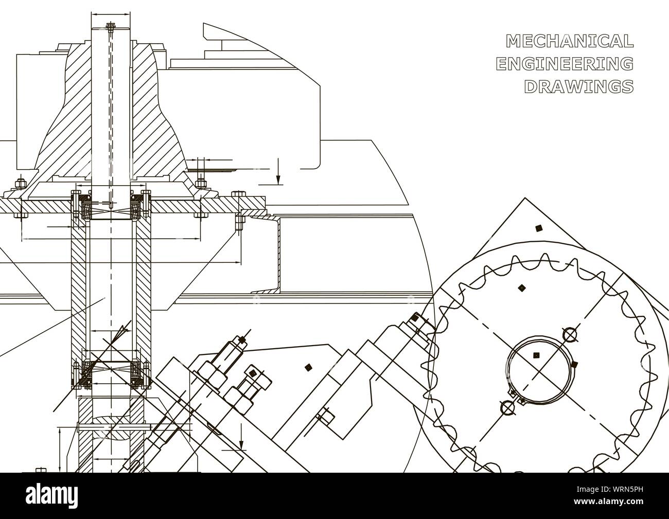 Engineering backgrounds. Mechanical engineering drawings. Cover ...