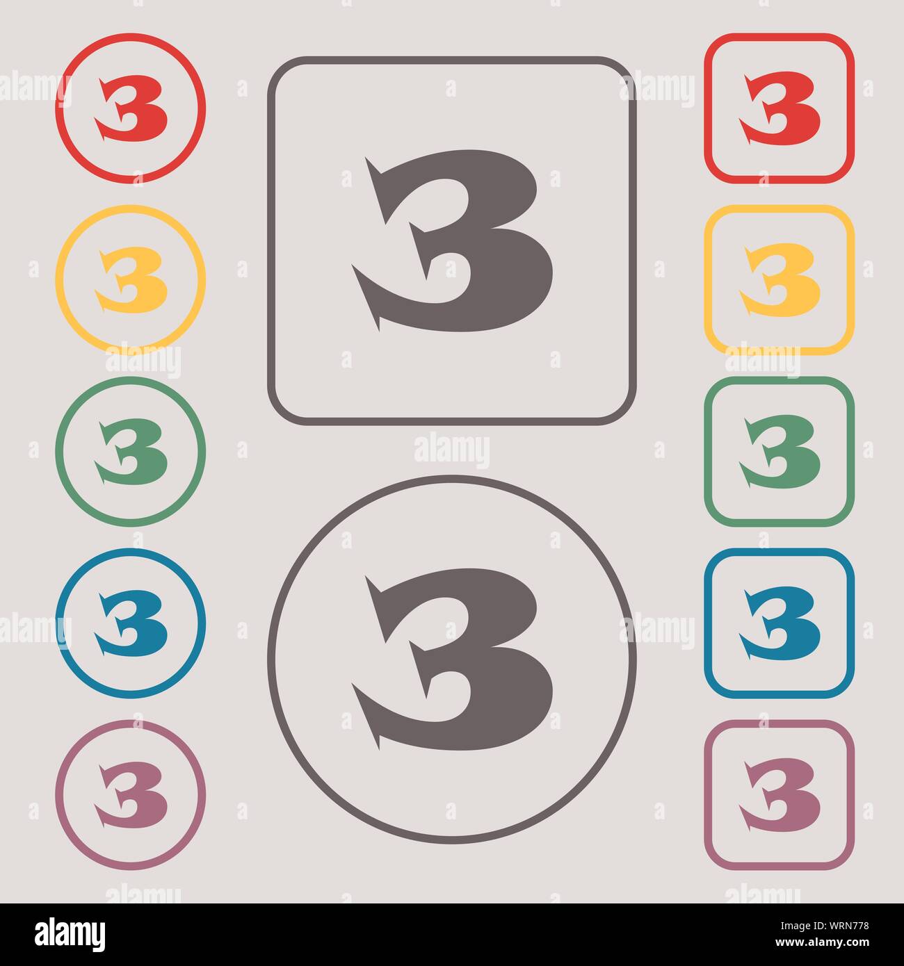 Third place award sign. Winner symbol. Step three. Symbols on the Round ...