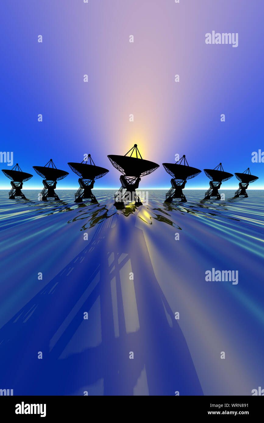 Satelite dish silhouette hi-res stock photography and images - Alamy