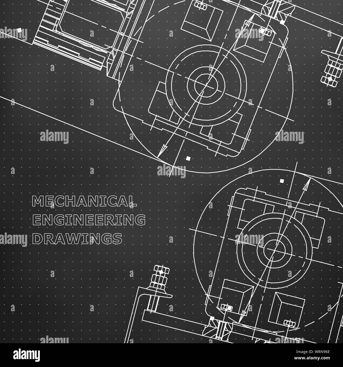 Mechanical engineering the drawing. Technical illustrations. The ...