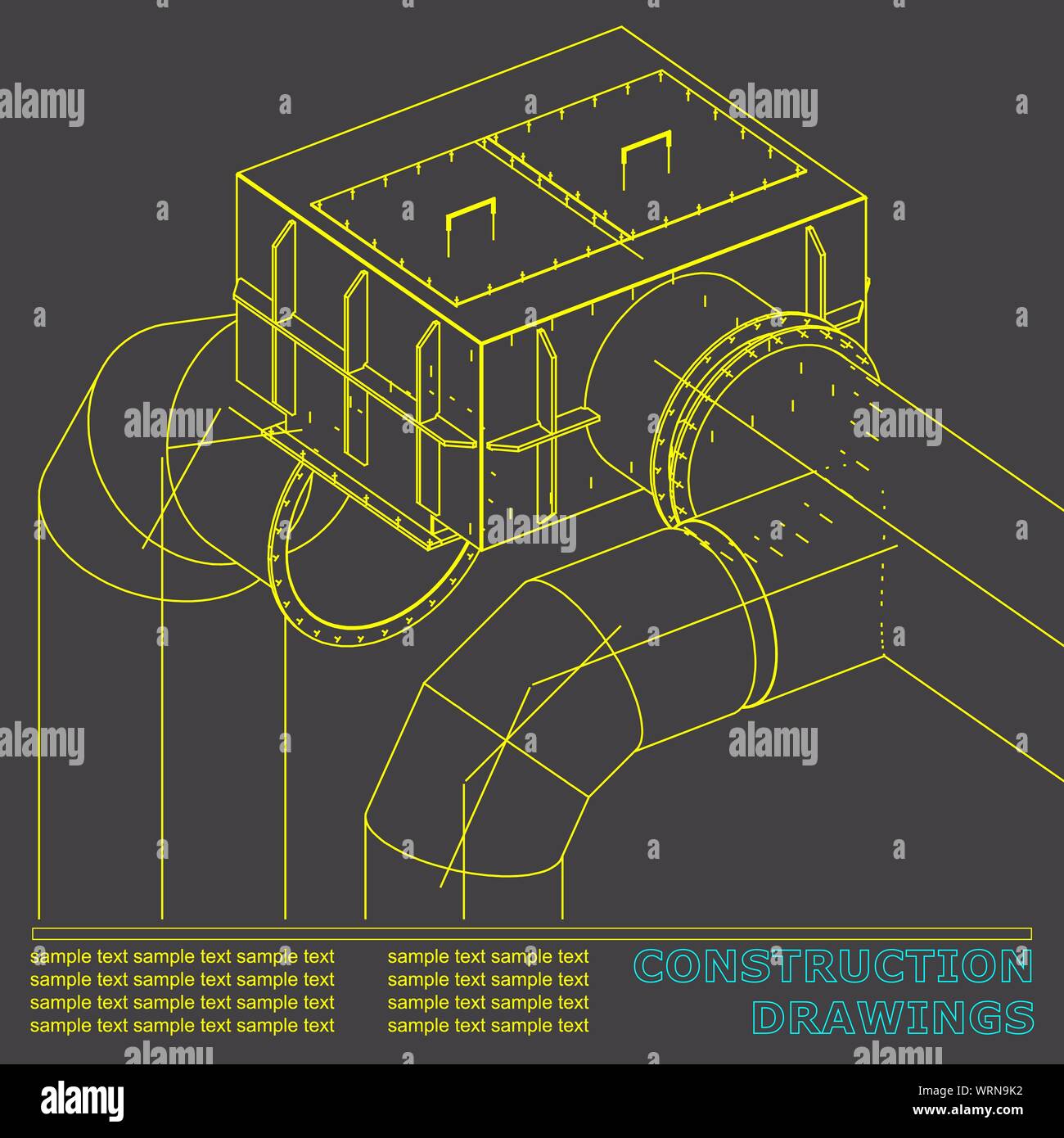 Metal structures construction pipes Stock Vector Images - Alamy