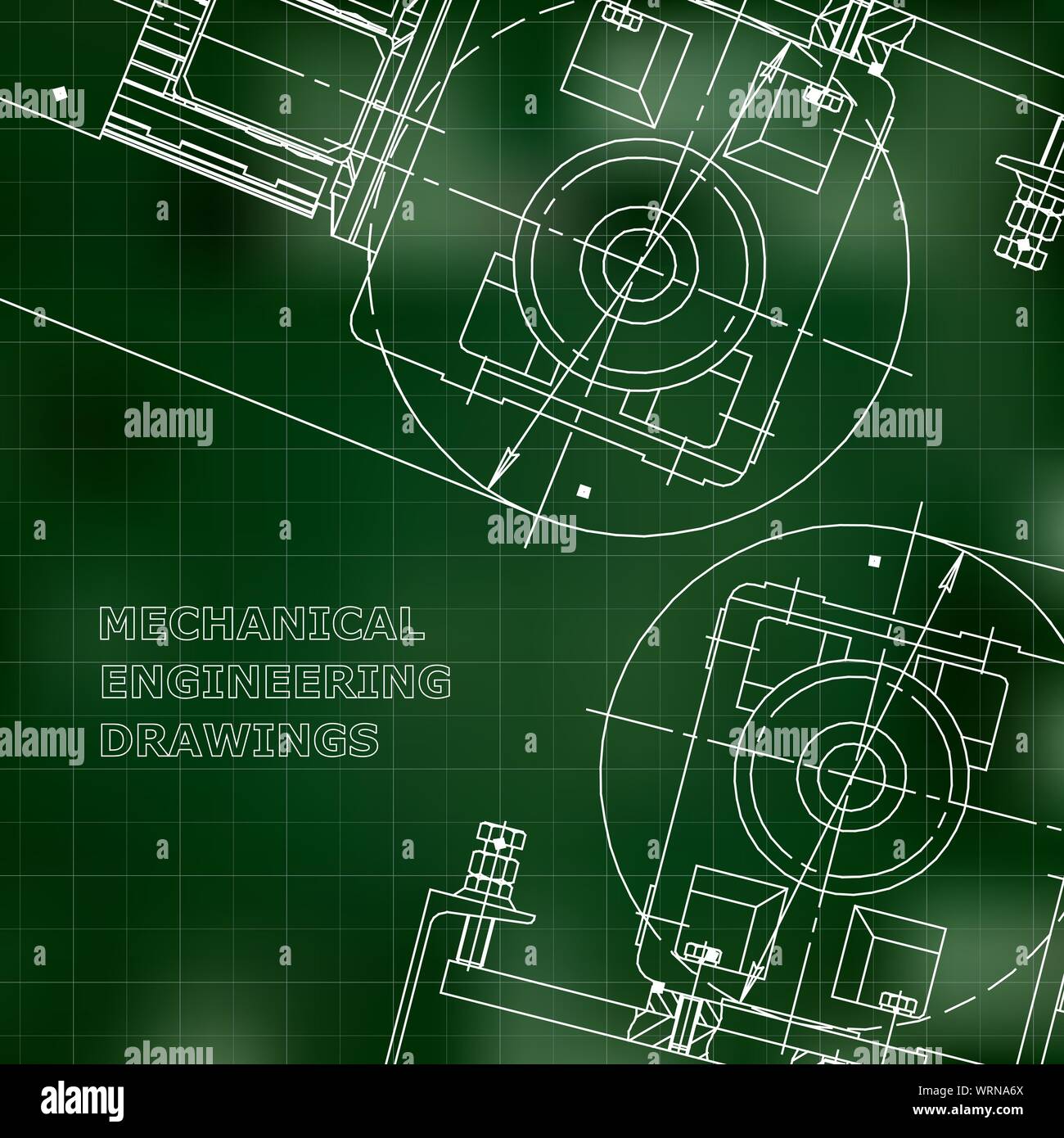 Mechanical engineering the drawing. Technical illustrations. The ...