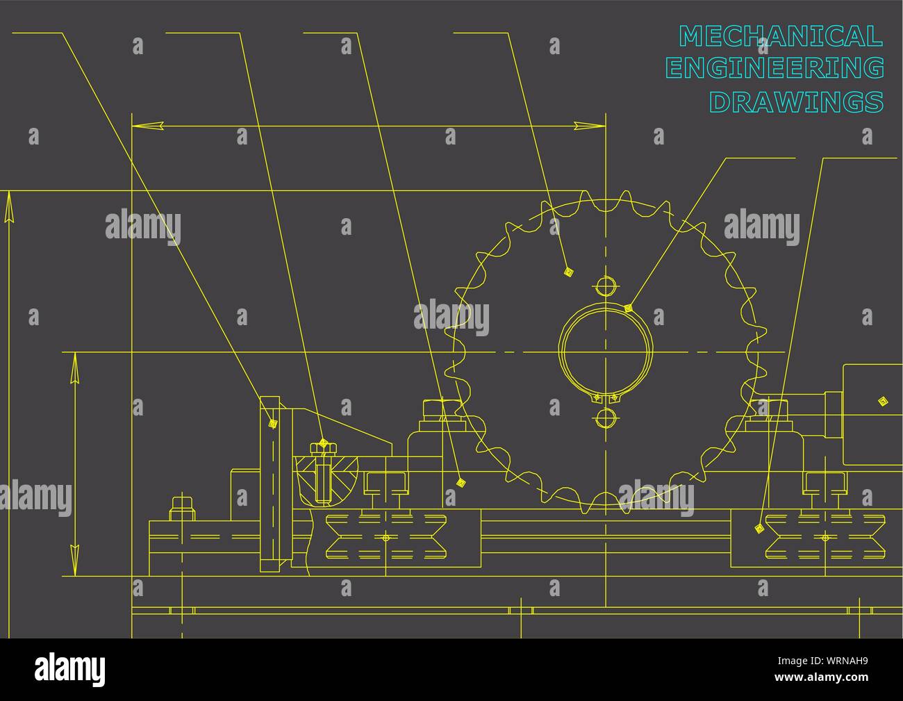Mechanical engineering drawings. Vector Drawing. Gray Stock Vector ...