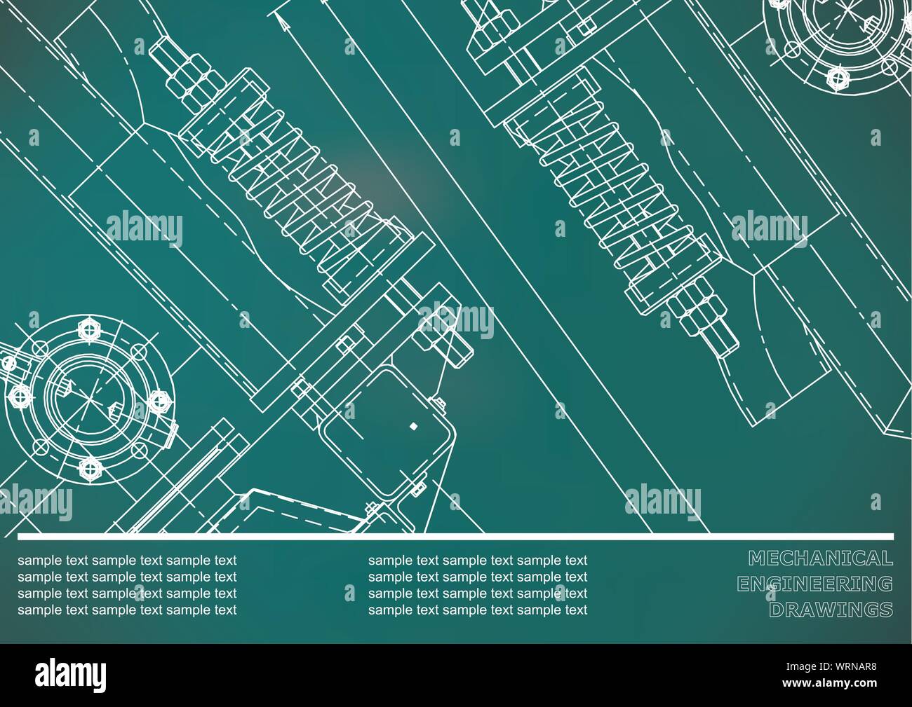 Mechanical engineering drawings. Background for inscription. Corporate ...