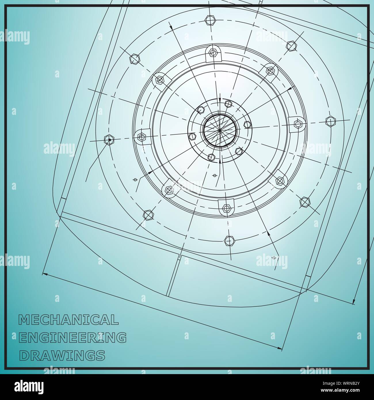 Mechanical engineering drawings. Engineering illustration. Vector ...