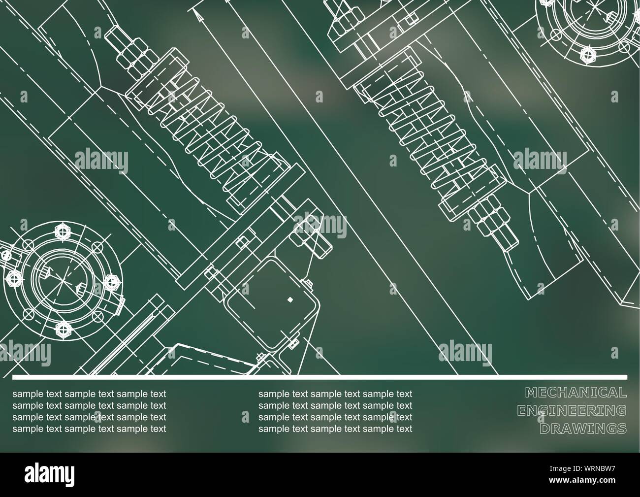 Mechanical engineering drawings. Background for inscription. Corporate ...