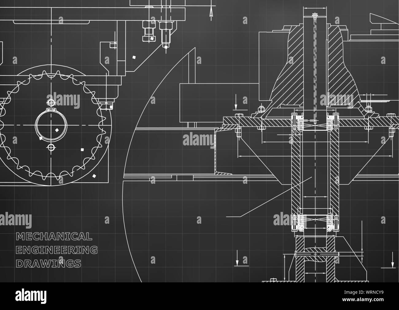 Blueprints. Engineering backgrounds. Mechanical engineering drawings ...
