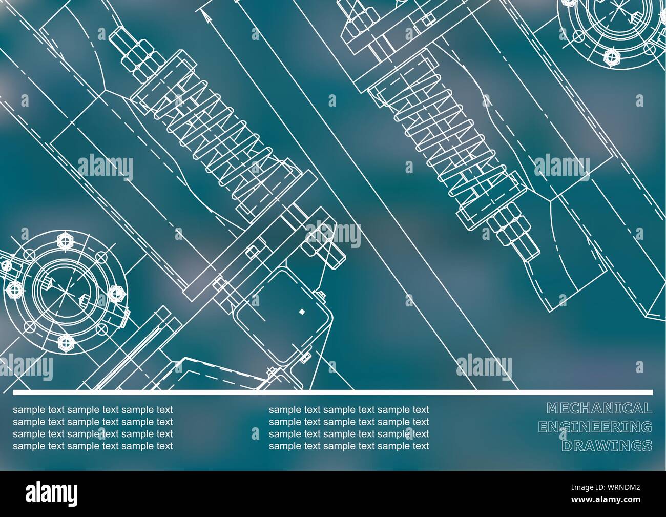 Mechanical engineering drawings. Background for inscription. Corporate Identity. Cover, banner ...