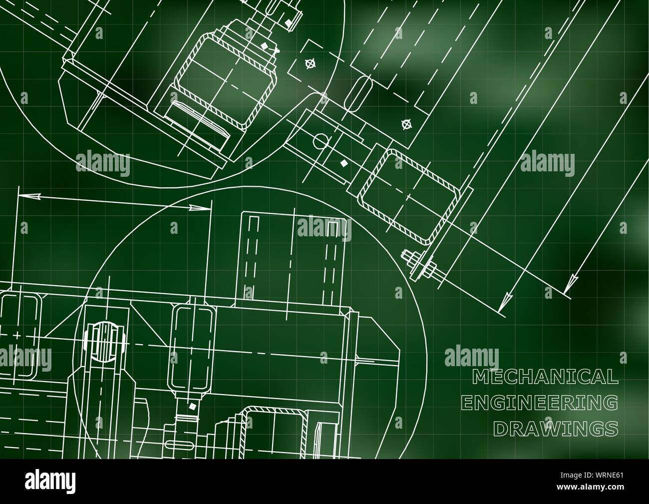 Mechanical Engineering drawing. Blueprints. Mechanics. Cover ...