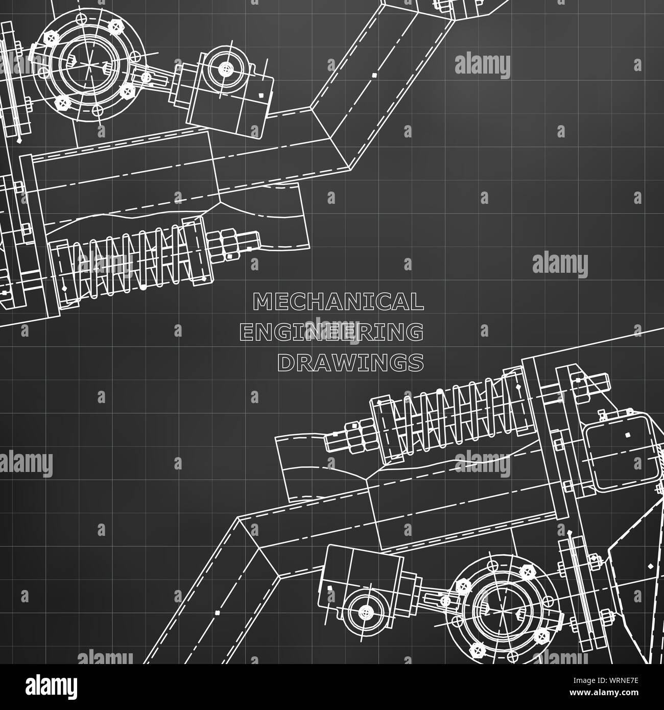 Mechanical engineering the drawing. Technical illustrations. The ...