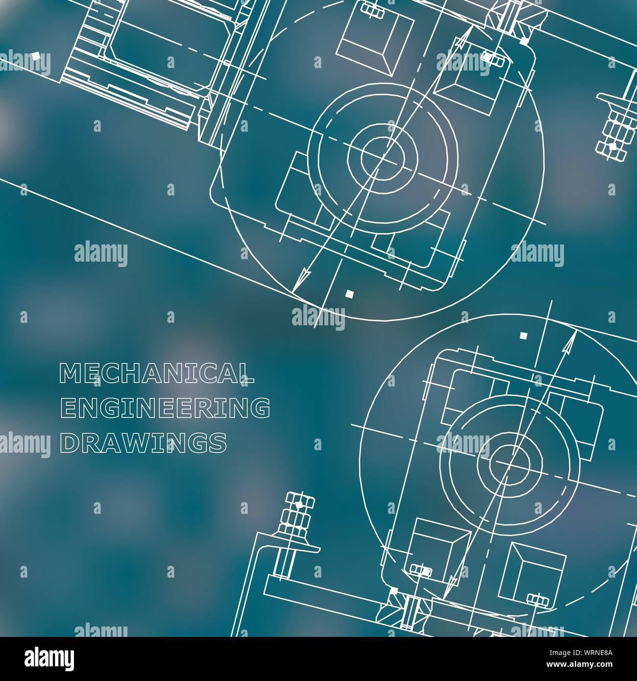 Mechanical engineering the drawing. Technical illustrations. The ...