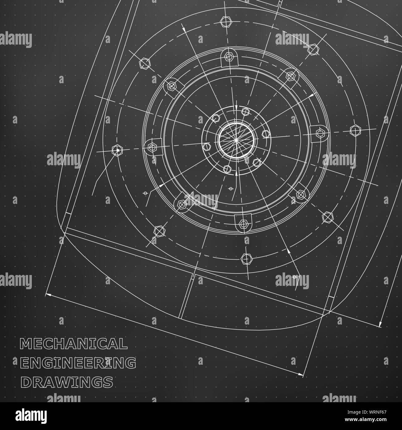 Mechanical engineering drawings. Engineering illustration. Vector ...