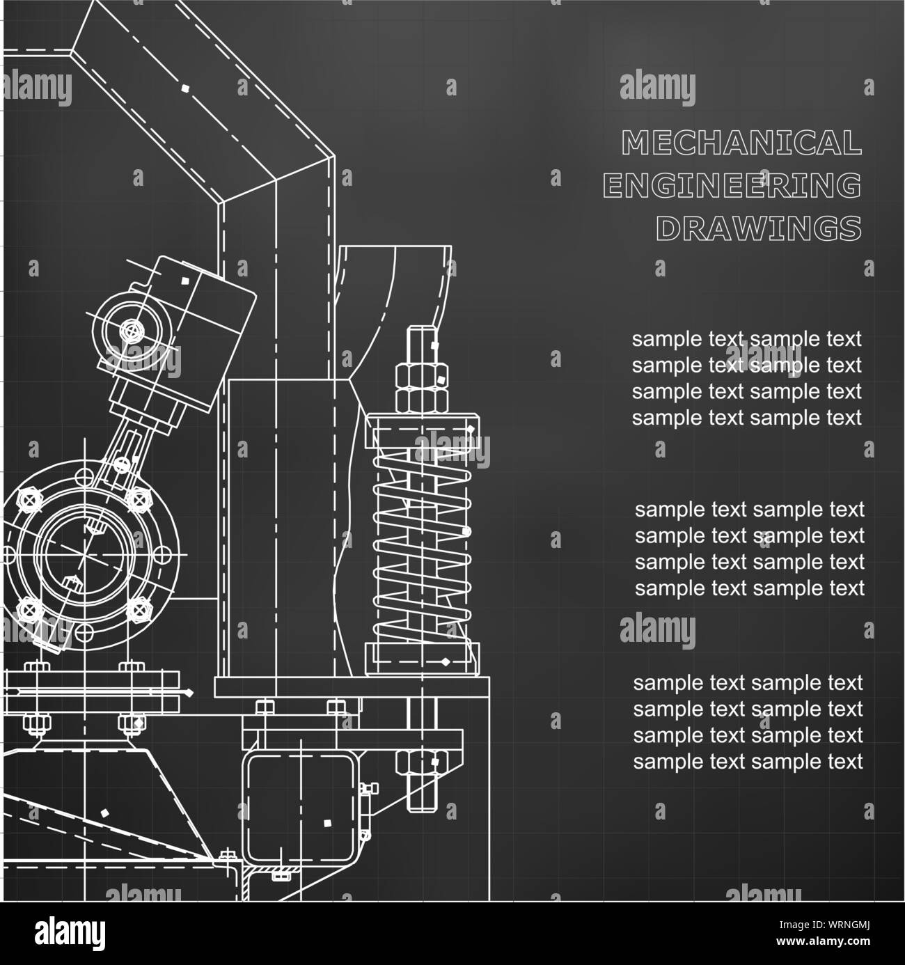 Mechanical engineering the drawing. Technical illustrations. The ...