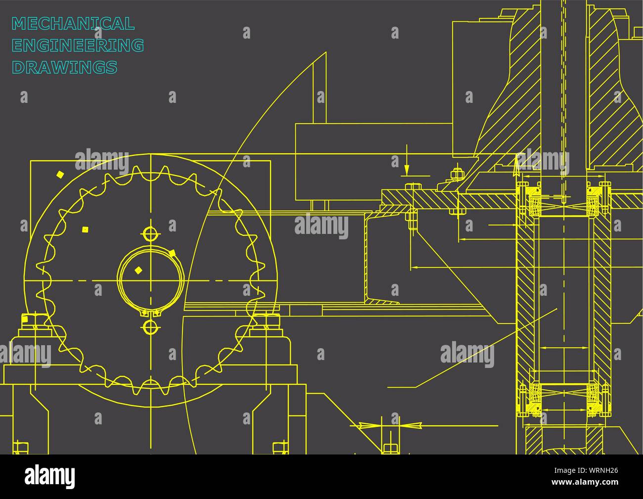 Blueprints. Engineering backgrounds. Mechanical engineering drawings ...