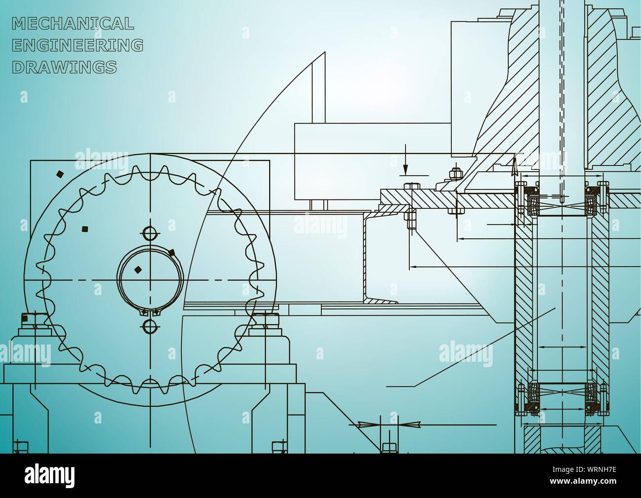 Blueprints. Engineering backgrounds. Mechanical engineering drawings ...