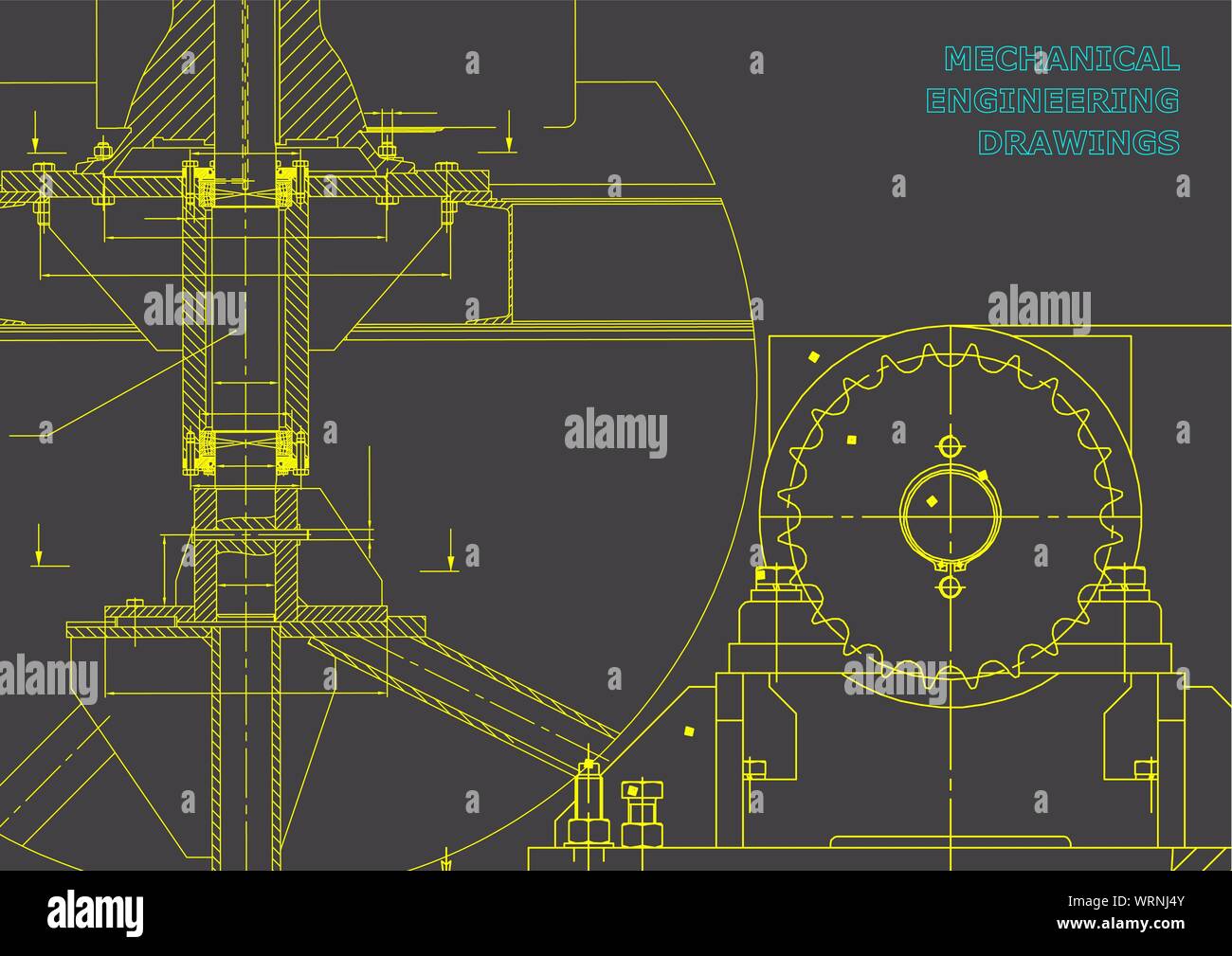 Engineering backgrounds. Mechanical engineering drawings. Blueprints ...