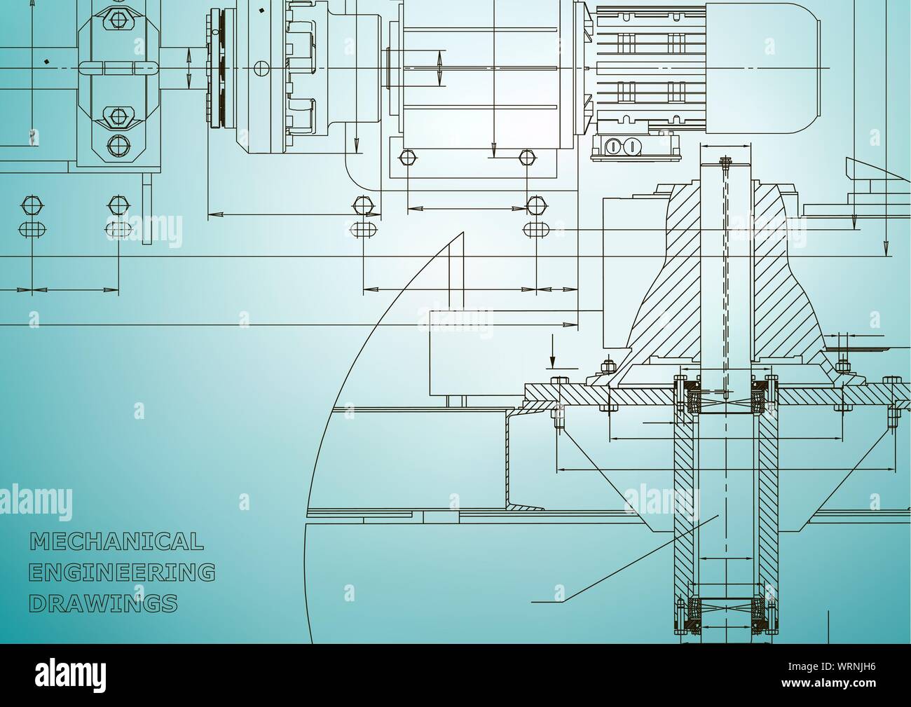 Engineering backgrounds. Mechanical engineering drawings. Technical ...