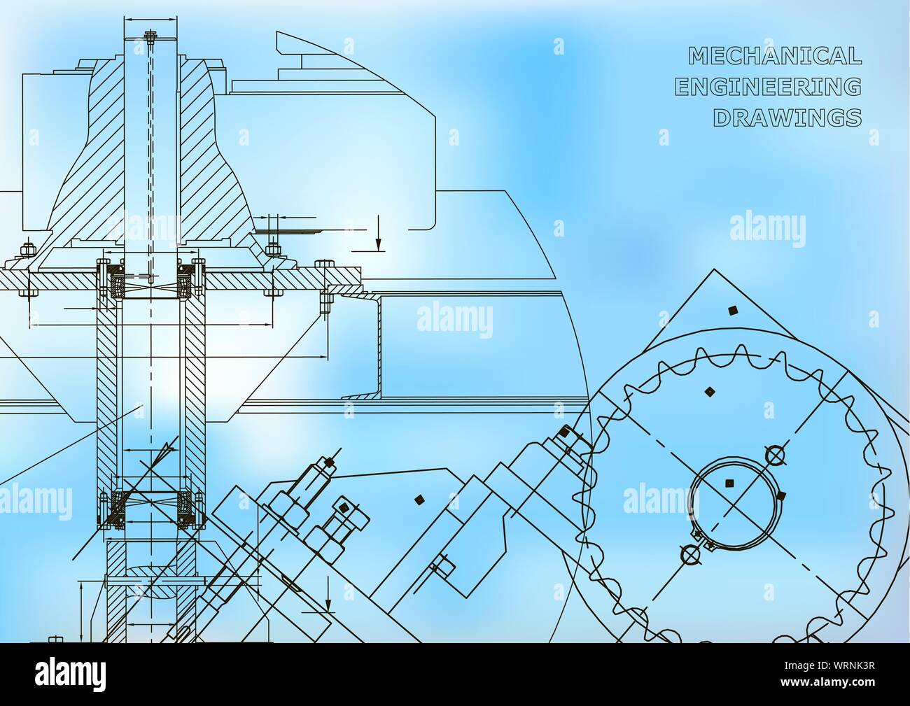 Engineering backgrounds. Mechanical engineering drawings. Cover ...