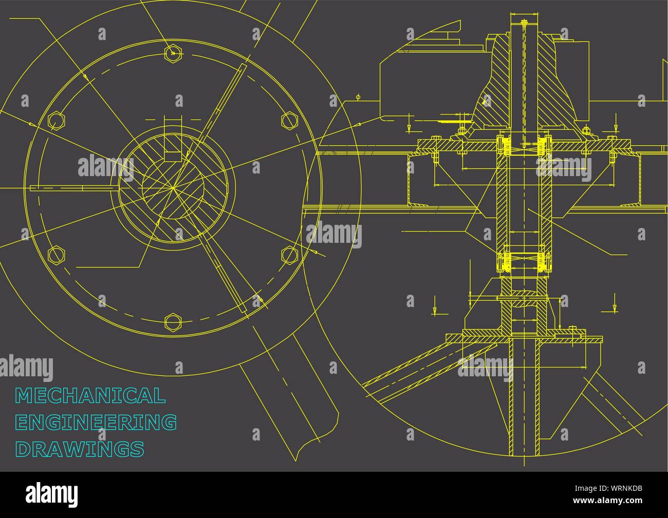 Mechanical engineering drawing. Gray Stock Vector Image & Art - Alamy