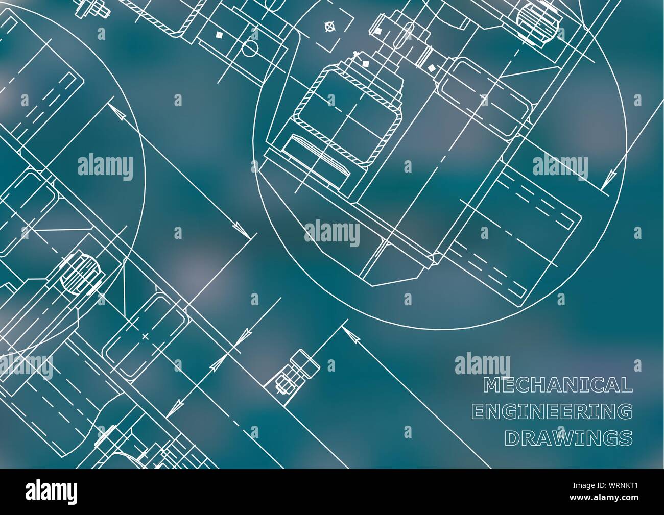 Mechanical Engineering drawing. Blueprints. Blue Stock Vector Image ...