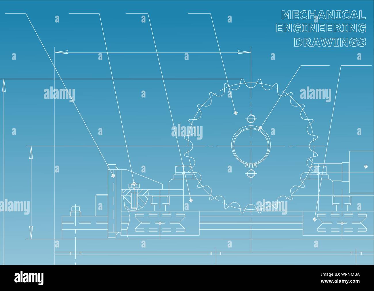 Mechanical engineering drawings. Vector Drawing. Blue Stock Vector ...