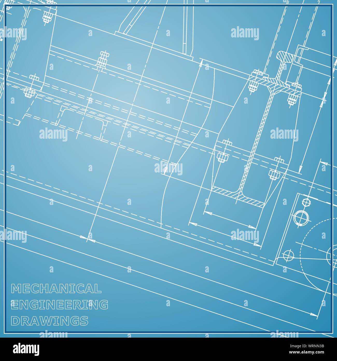 Mechanical engineering drawings. Engineering. Vector blue background ...