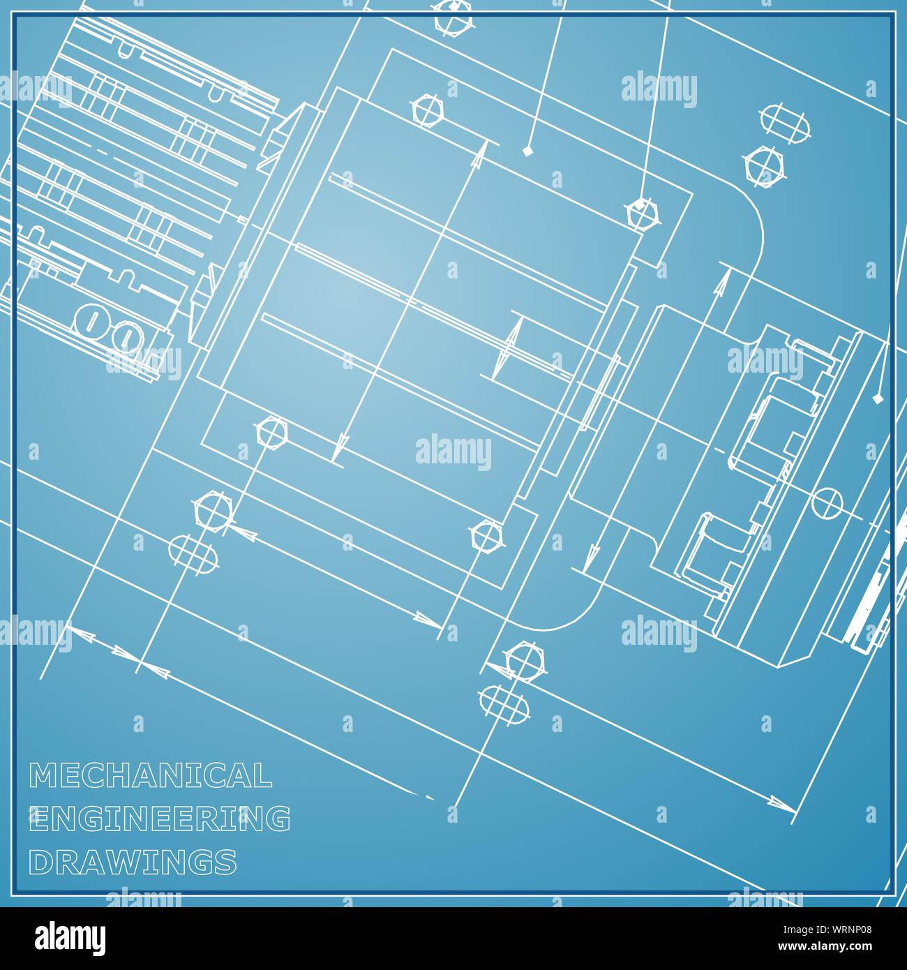 Mechanical engineering drawing blue background. Engineering Stock ...