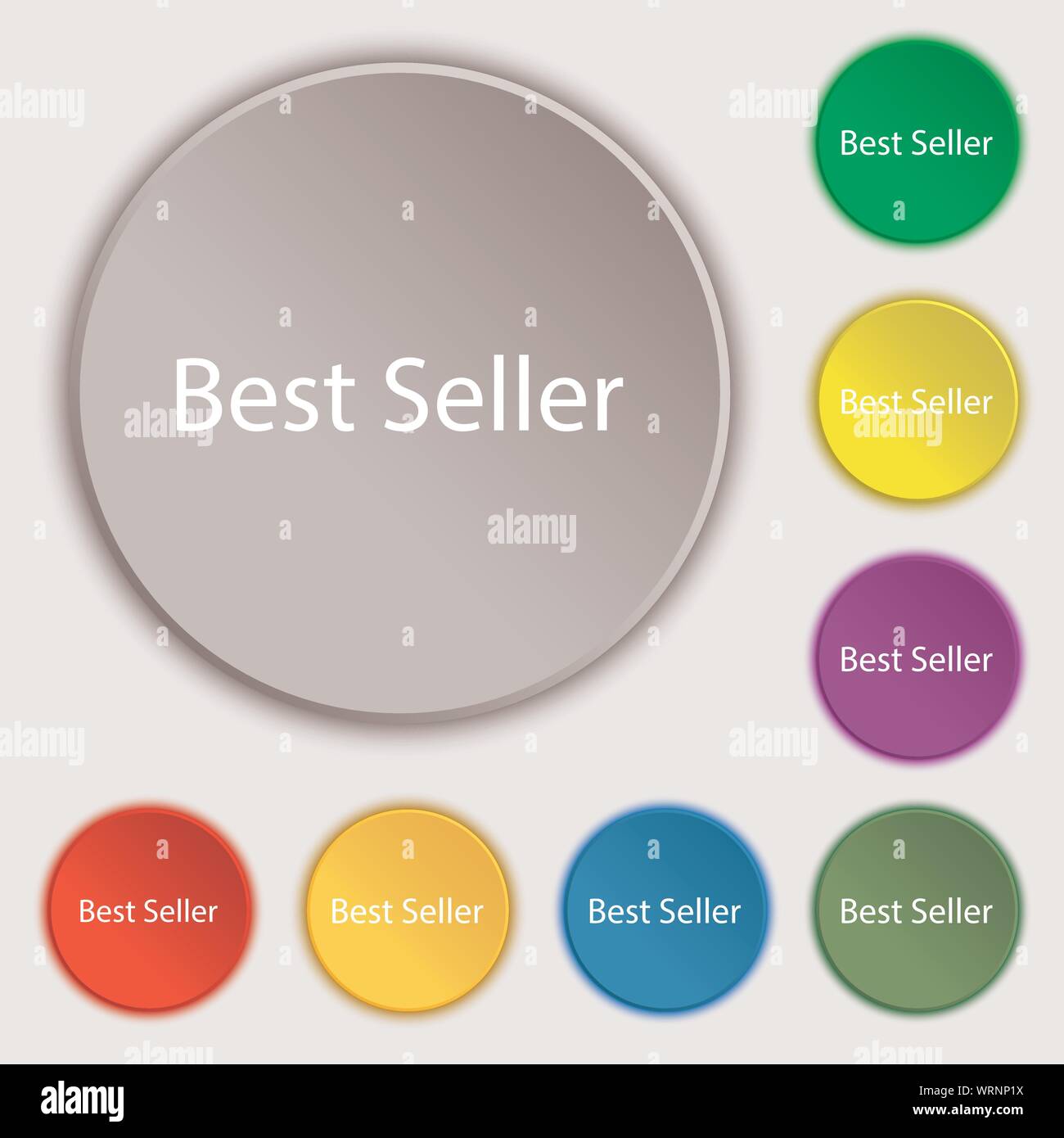 Best seller sign icon. Best-seller award symbol. Symbols on eight flat ...