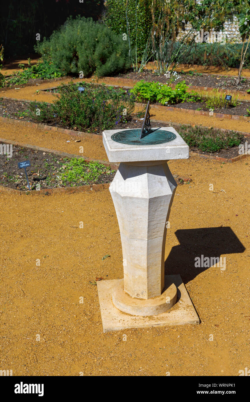 Sundial in the Physic Garden, a public botanical herb garden of ...